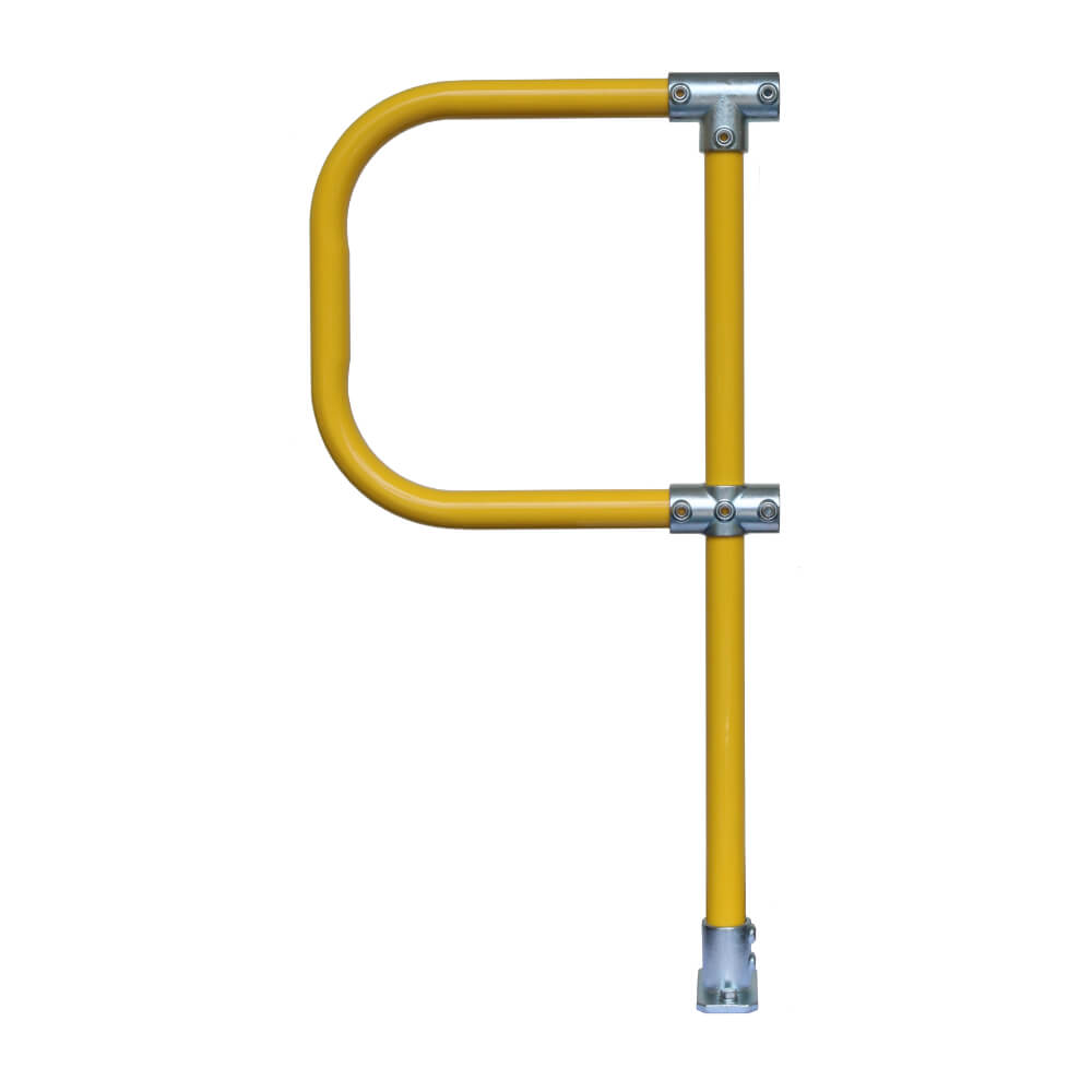 Standard Double Rail 4020-D48 End Post with D-Return - Yellow