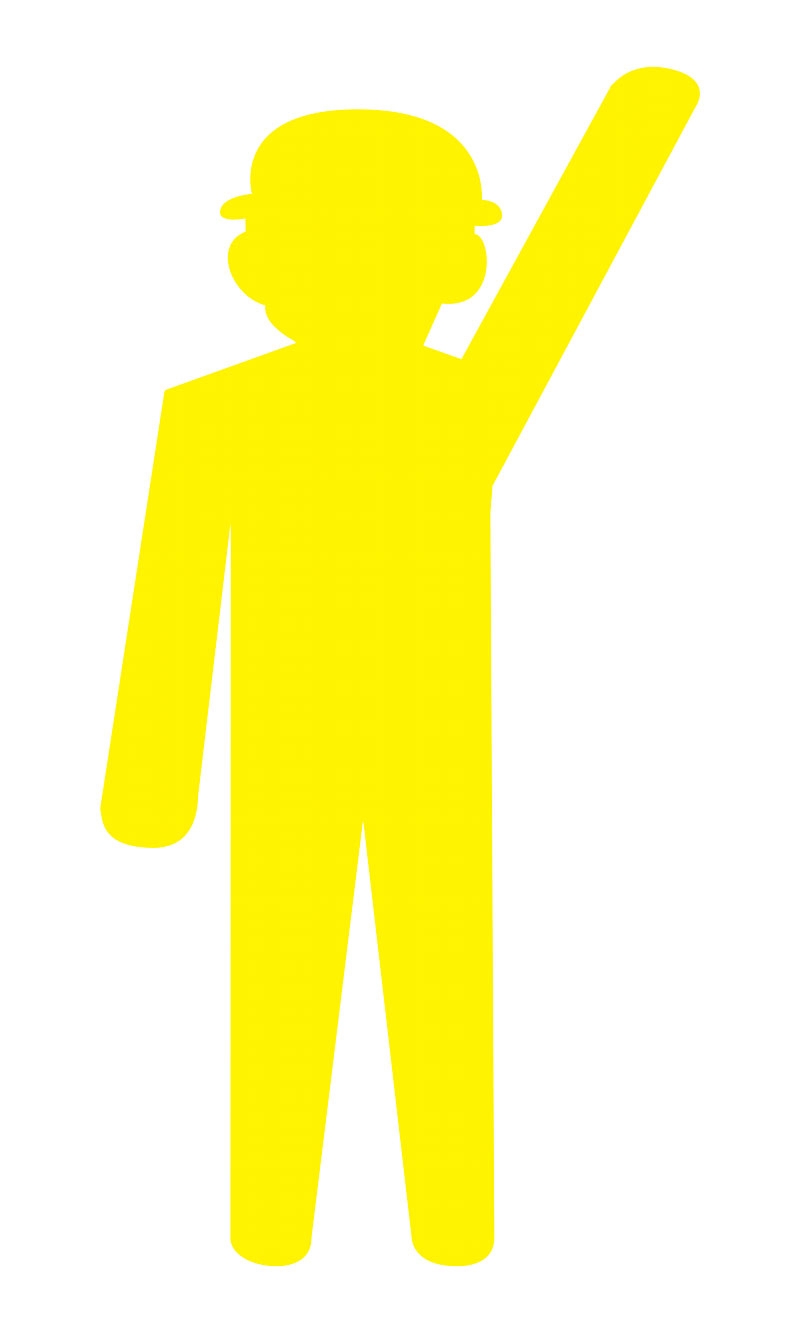 Yellow Safety Man Corflute Construction Sign Cutout | Jaybro
