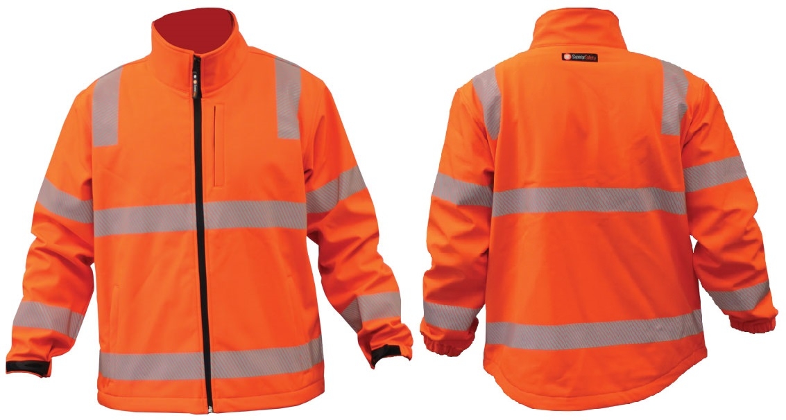 Orange Hi-vis Taped Soft Shell Jacket - VIC Rail Approved - 4XL