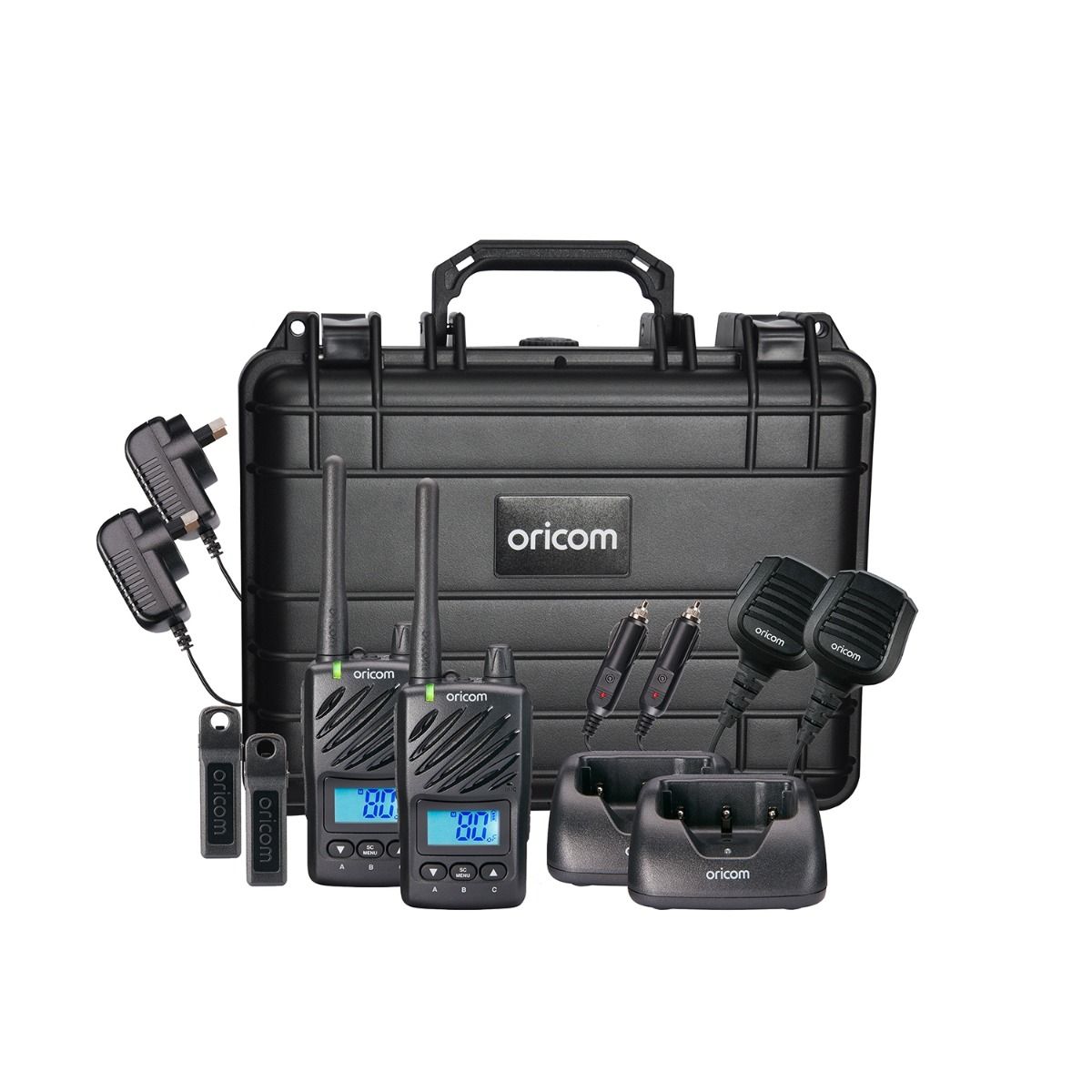 ORICOM 5 WATT TWO WAY RADIOS - TWIN TRADE PACK