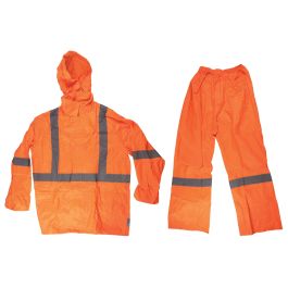 Rain set Taped Fluoro Jacket & Pants - 6XL - Orange. | Jaybro