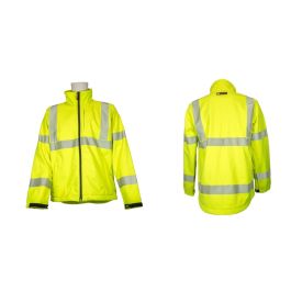Hi-vis Soft Shell Jacket - Reflective Taped, Yellow, XL. | Jaybro