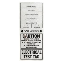 Appliance Test Tag - White 100 Pack. | Jaybro
