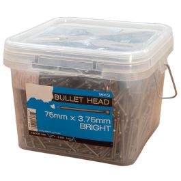 75 x 3.75 Bullet Head Nails Bright 15Kg | Jaybro