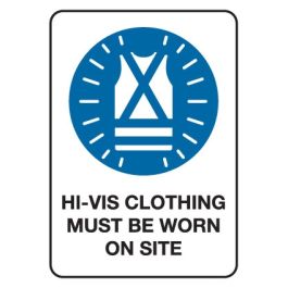 Mandatory Sign -Hi-Vis Clothing 600x450mm Corflute | Jaybro