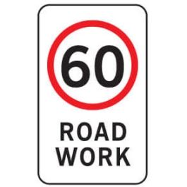 60 Km/h Road Work Regulatory Sign - 600 x 1200mm. | Jaybro