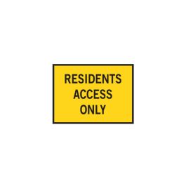 Boxed Edge Sign Residents Access Only 900 x 600mm | Jaybro