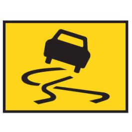 Boxed Edge Road Sign - Slippery Car 900mm | Jaybro