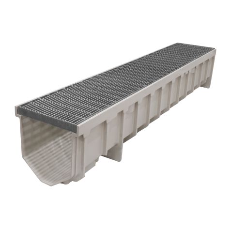 MEA FLUID 150 GRP channel 185mm depth C/W galvanised heelguard grate ...