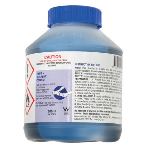 PVC Solvent Cement Blue 500ml | Jaybro