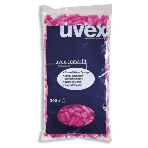 Uvex Com-4-Fit Ear Plugs Dispenser Bag of 200 Pairs | Jaybro