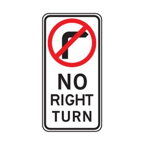 No Right Turn Sign (Nsw) Class 1 Aluminium 450Mm X 900Mm | Jaybro