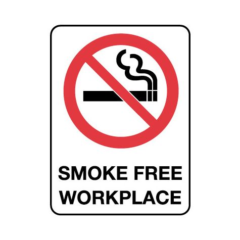 Poly Sign - Smoke Free Workplace 600 X 450 Mm | Jaybro