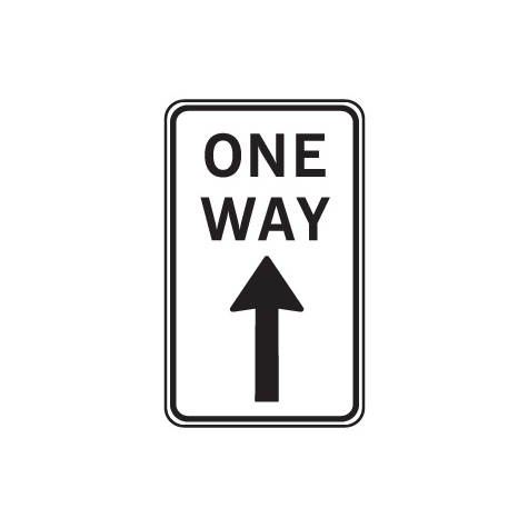 Regulatory Sign - R2-17A One Way Up Arrow 450 X 800Mm | Jaybro