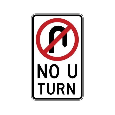 No U Turn (NSW) Class 1 Aluminium 450 x 750mm | Jaybro