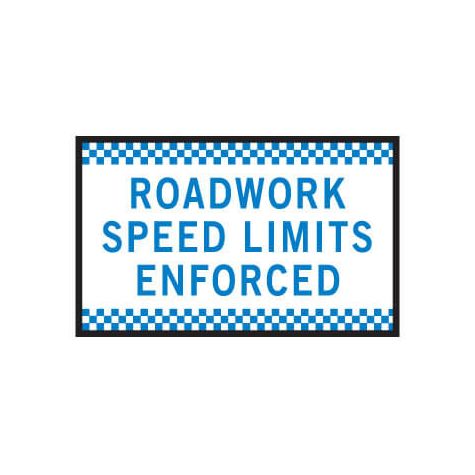 Boxed Edge Sign - Roadwork Speed limit 1800 x 900mm | Jaybro