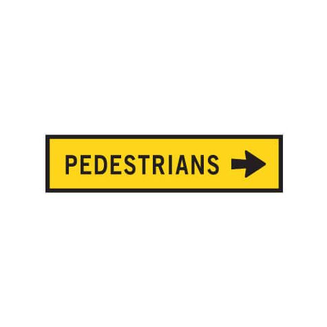 Boxed Edge Sign - Pedestrians Right 1200 x 300mm | Jaybro