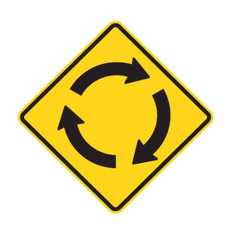 Warning Sign - Round-A-Bout 600 x 600mm | Jaybro