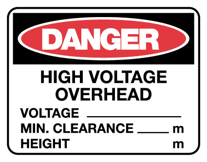 Poly Sign - High Voltage Overhead 600 X 450 Mm | Jaybro