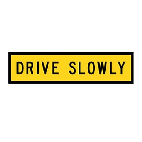 QLD Aluminium Multi Message Sign - Drive Slowly 1200 x 300mm