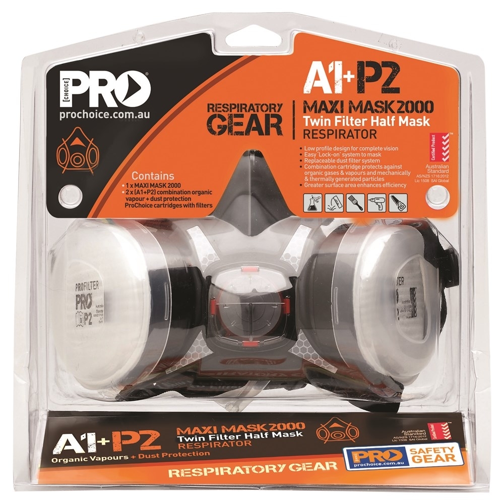 Pro Choice Half Mask Respirator Kit With A1P2 Cartridges | Jaybro