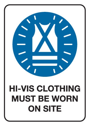 Mandatory Sign -Hi-Vis Clothing 600x450mm Corflute | Jaybro