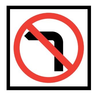 No Left Turn Multi Message Sign 600 X 600 Mm (Qld Tc1818) | Jaybro