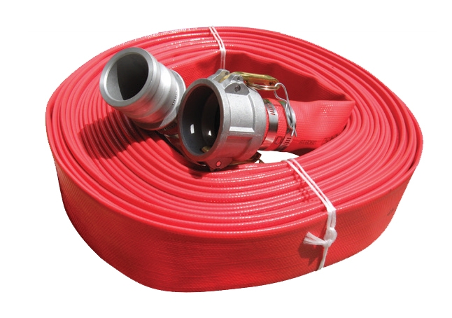 20m Red PVC Layflat hose kit, 150mm ID with camlocks. | Jaybro
