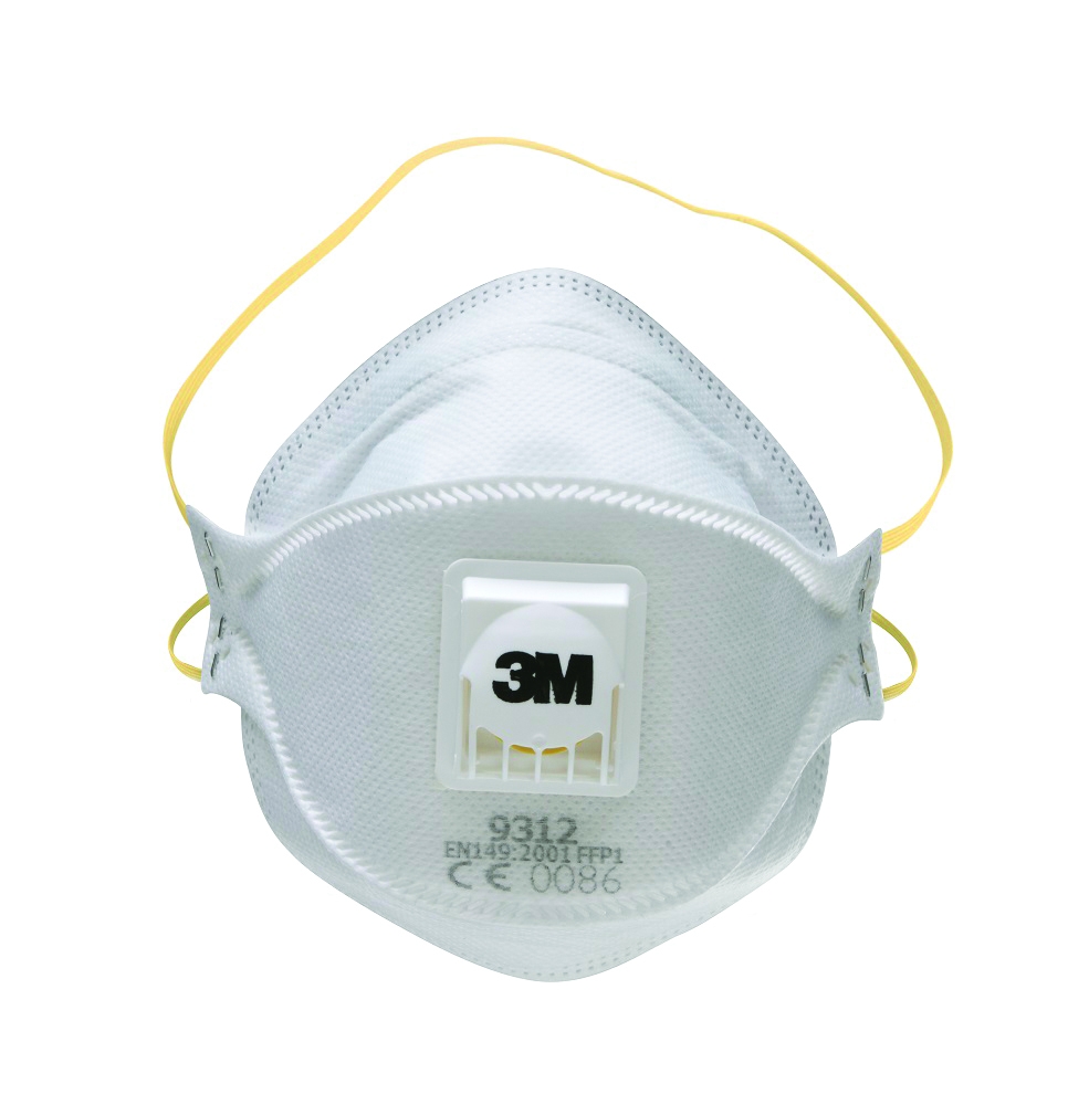 3M 9312 P1 Flat Fold Dust Mask Respirator With Valve, Box Of 10 | Jaybro