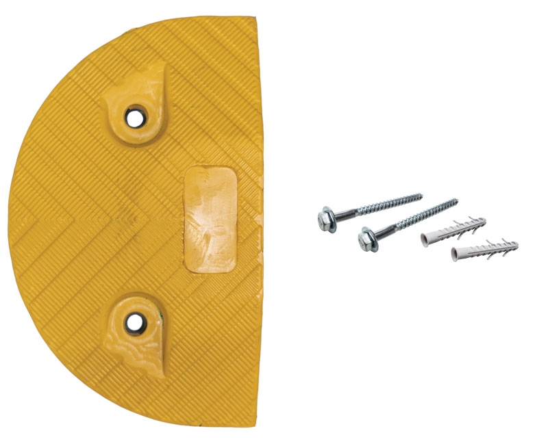 Rubber Speed Hump End Cap 250 mm x 50 mm Yellow | Jaybro