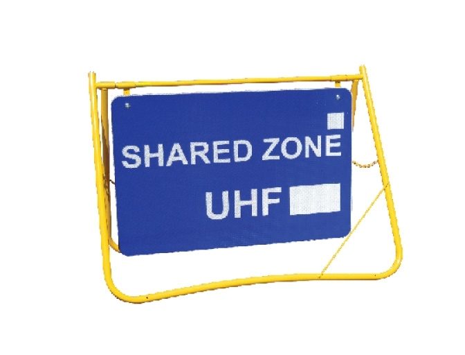 Swing Stand Sign - Shared Zone UHF 900 x 600mm | Jaybro
