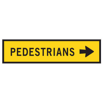 Boxed Edge Sign - Pedestrians Right 1200 x 300mm | Jaybro