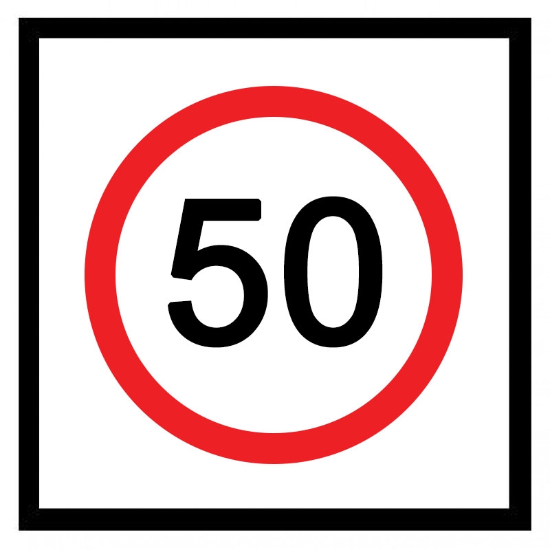 50km corflute speed limit sign (TC1217) |Jaybro| Jaybro