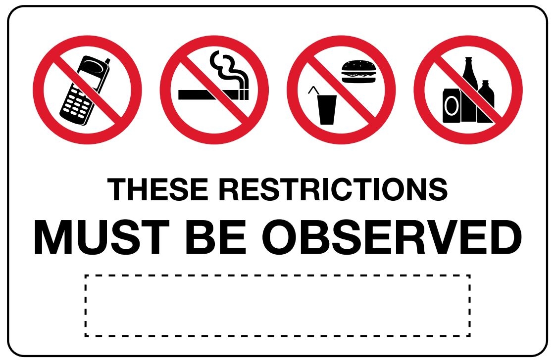 These Restrictions Must Be 900mm x 600mm Poly | Jaybro